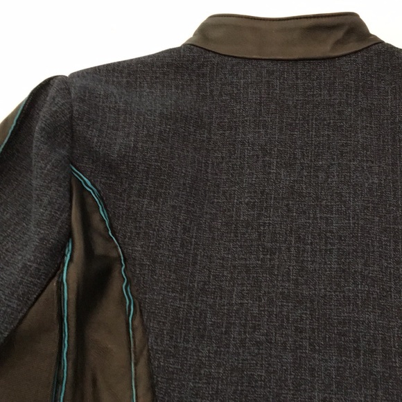 Koos | Jackets & Coats | Koos Mixed Media Leather Zip Up Jacket | Poshmark
